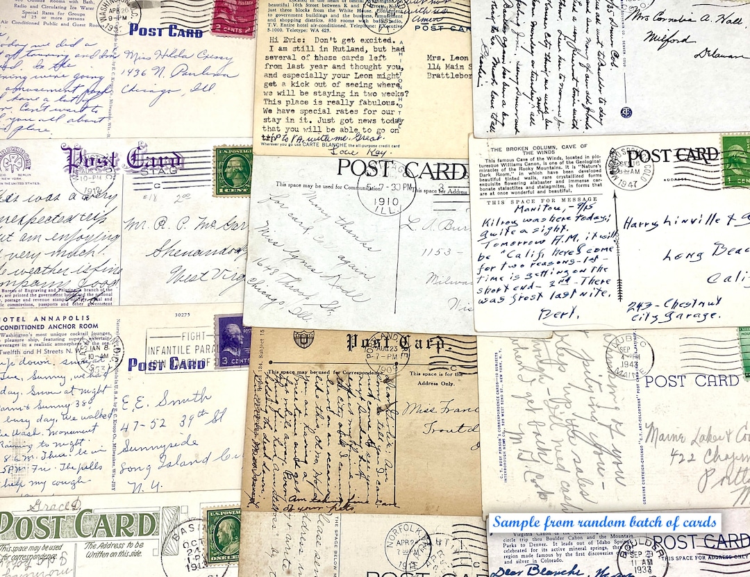Vintage POSTMARKED Postcards (1900s-1950s) - Etsy