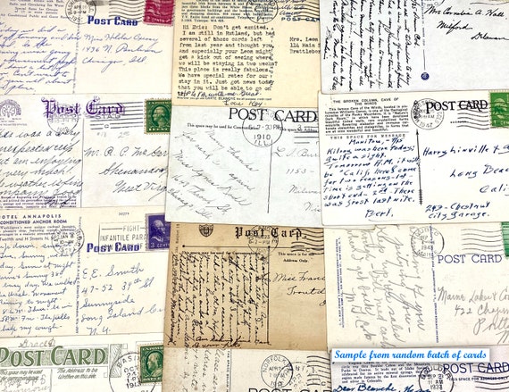 Vintage POSTMARKED Postcards 1900s-1950s - Etsy