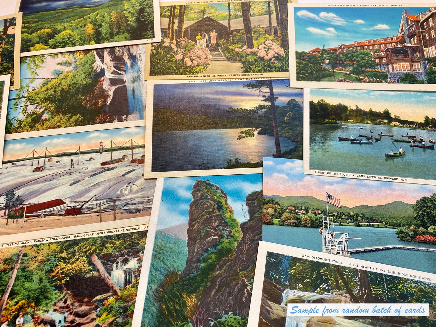 North Carolina UNPOSTMARKED Vintage Postcards (grab Bag Random ...