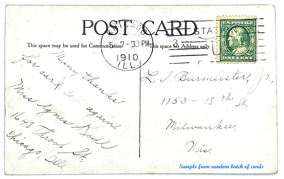 Vintage POSTMARKED Postcards 1900s-1950s - Etsy
