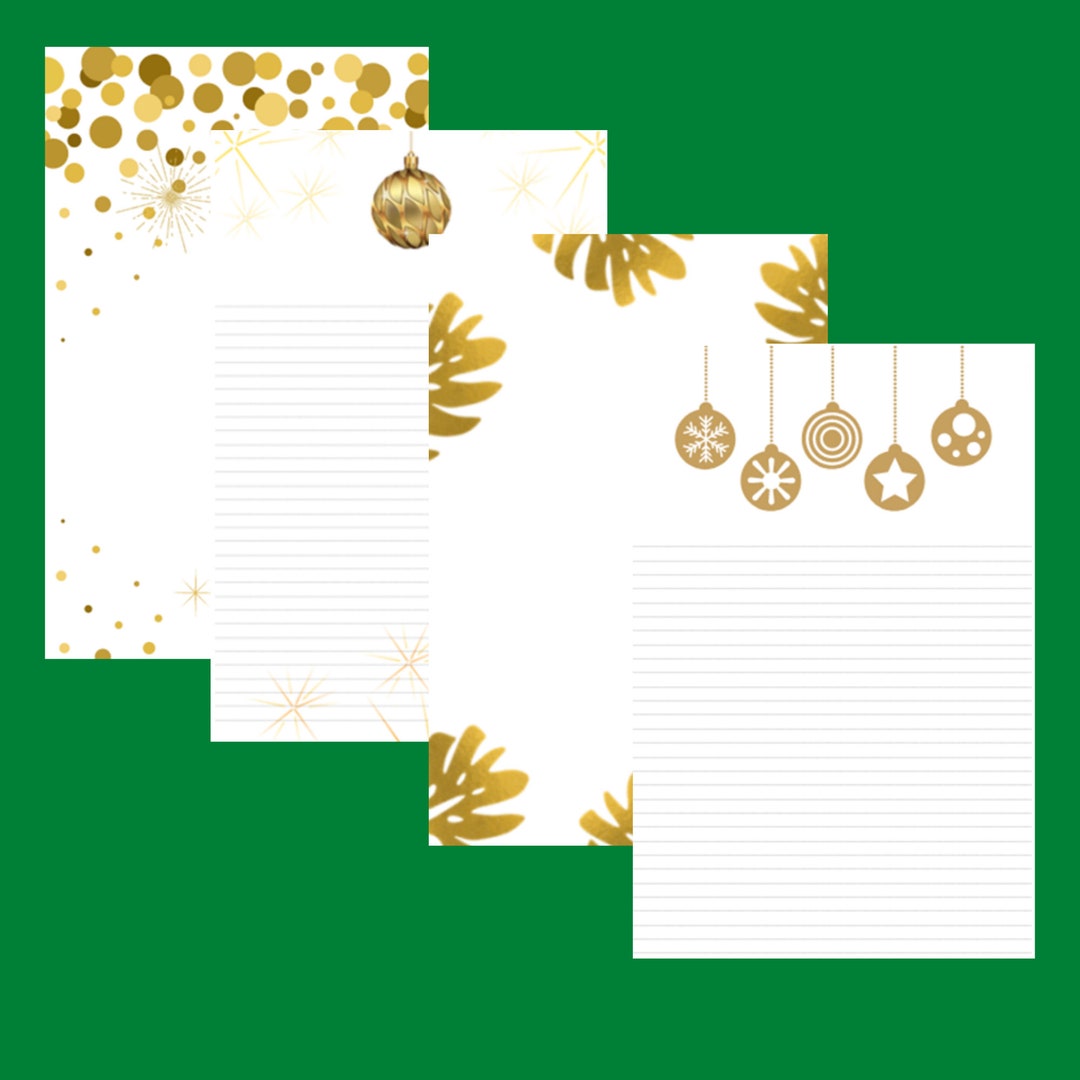Bundle* Holiday Gold Stationary Printable I Christmas I New Years I ...