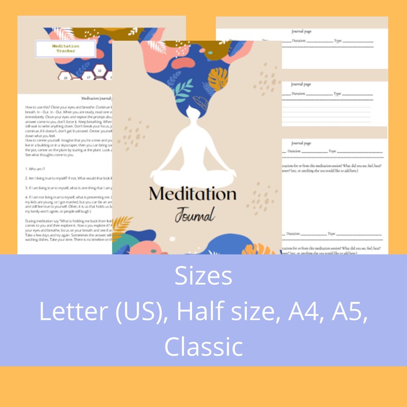 Meditation Journal Printable I Digital Download - Etsy