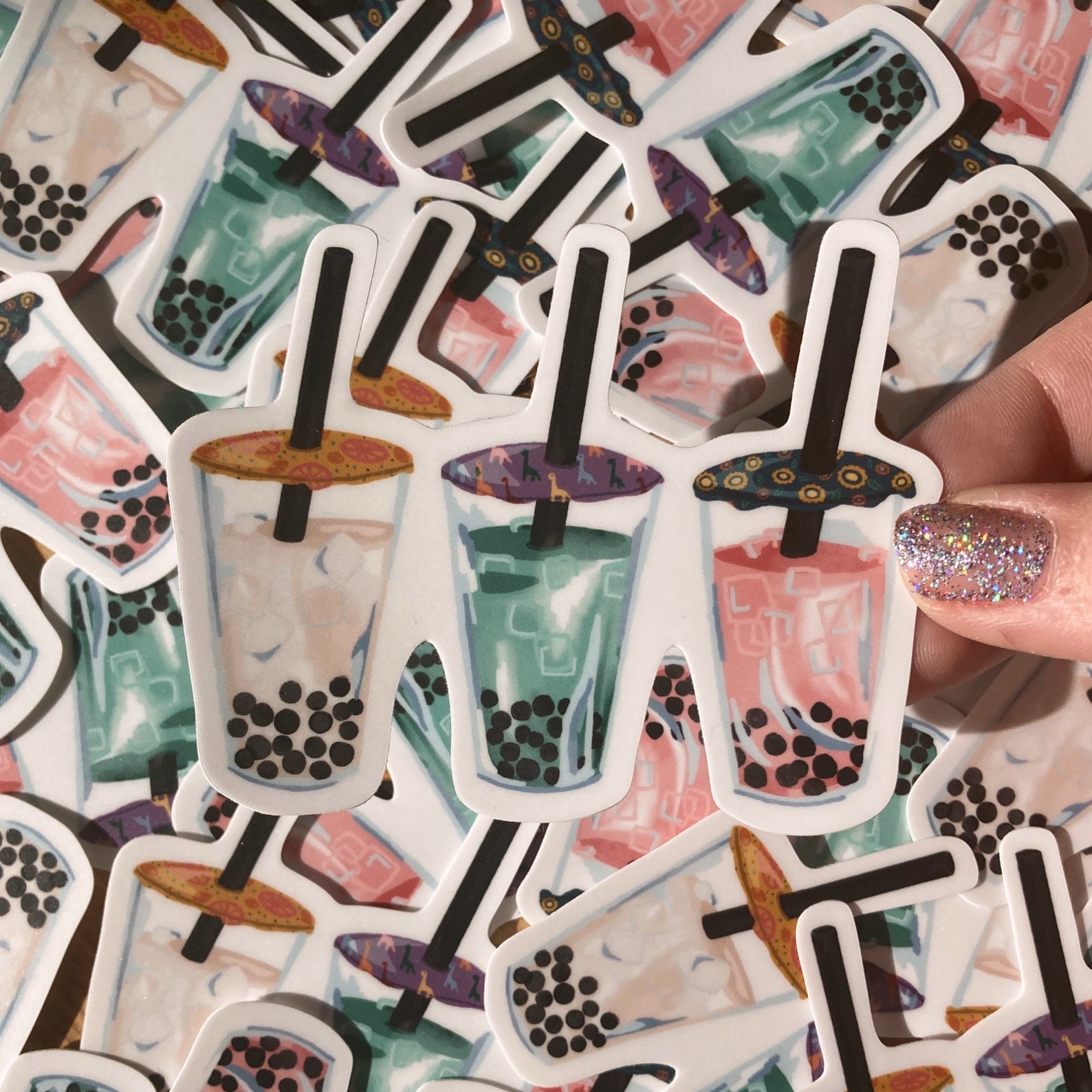 Boba Tea, Bubble Tea, Trio, Matte, Vinyl, Dye Cut Sticker, Waterproof ...