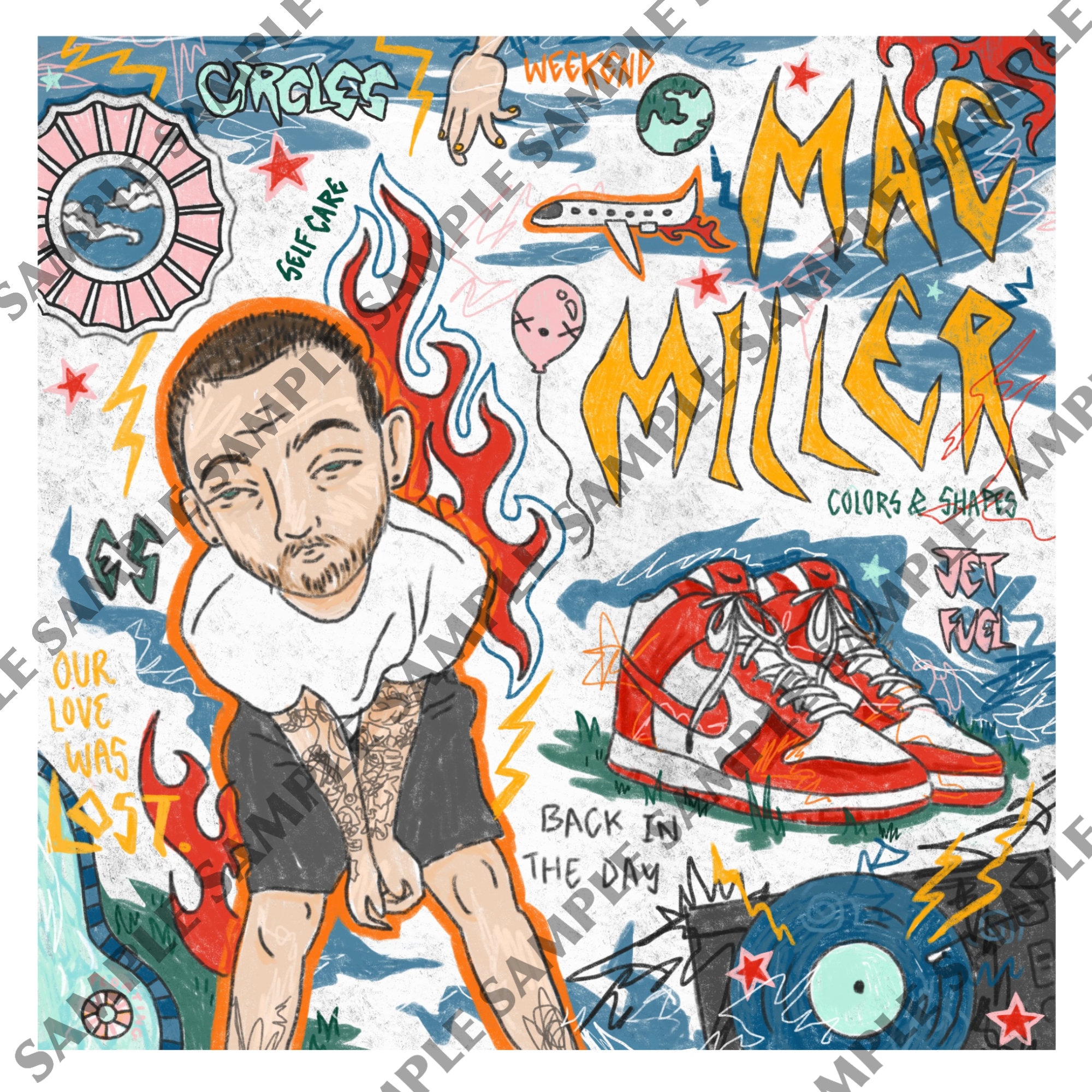 Mac Miller Art Print, Album Art, Cover Art, Hip Hop Art, Divine ...