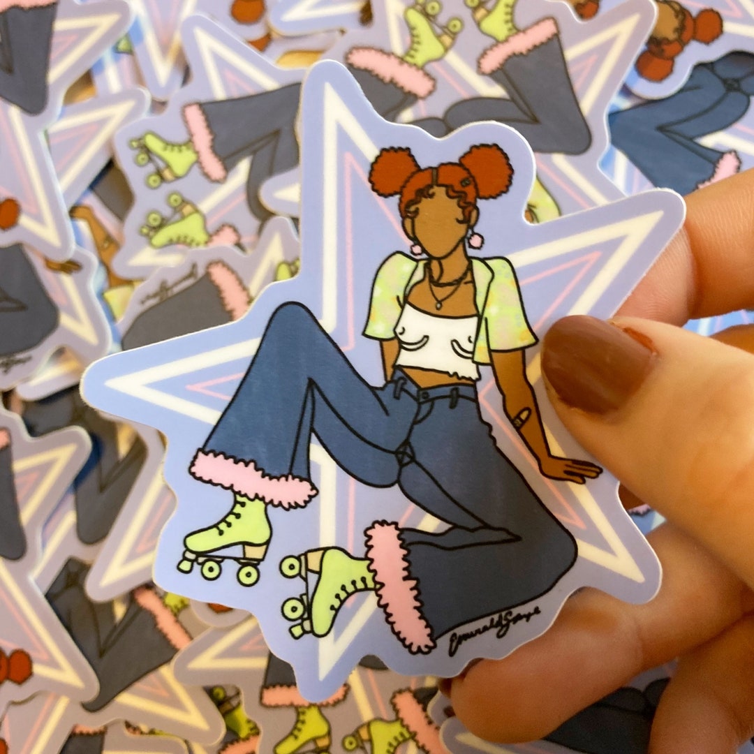 Roller Skater Girl, Vinyl, Waterproof, Dye Cut, Sticker, Disco, Y2k, - Etsy