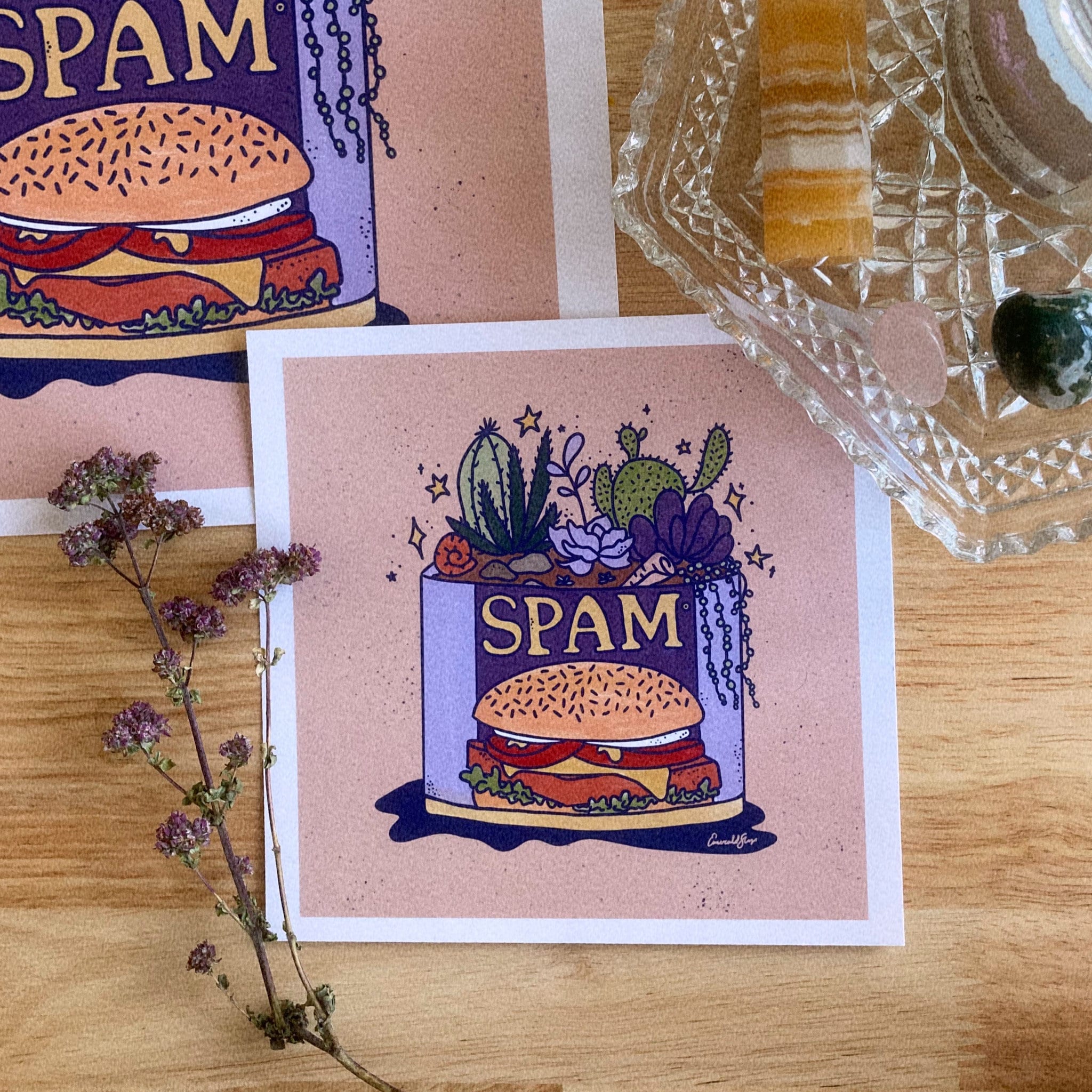 SPAM Succulent Terrarium Physical Art Print Hawaii Art - Etsy