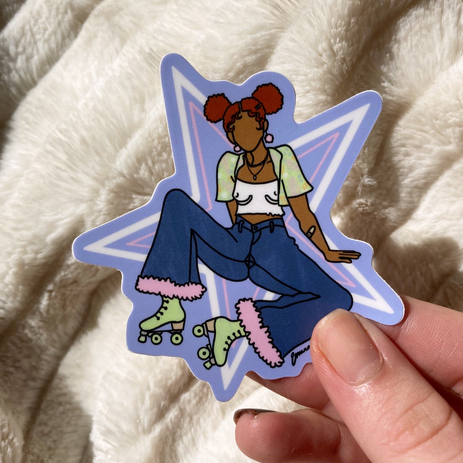 Roller Skater Girl Vinyl Waterproof Dye Cut Sticker | Etsy