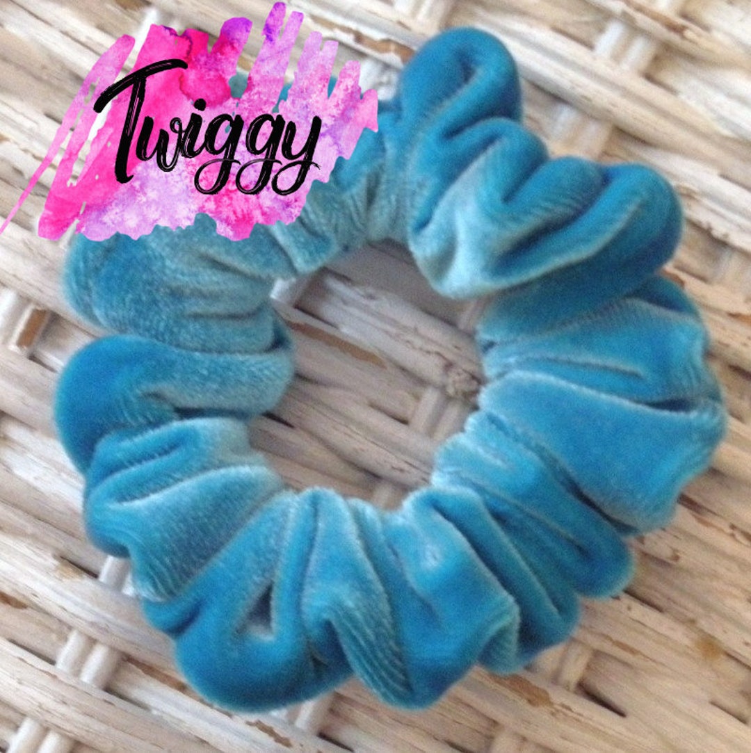 Turquoise Blue Velvet Scrunchies Hair Scrunchie 6 Sizes - Etsy