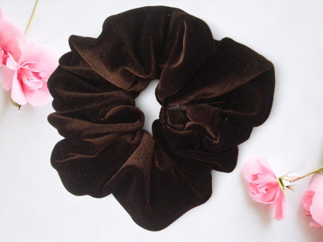 Chocolate Brown Scrunchies Brown Velvet Chouchous Hair Scrunchie 6 ...