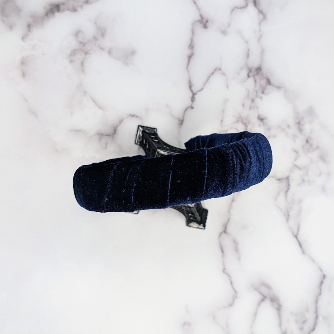 Navy Blue Velvet Headband - Headbands for Women-padded Headband-made in ...