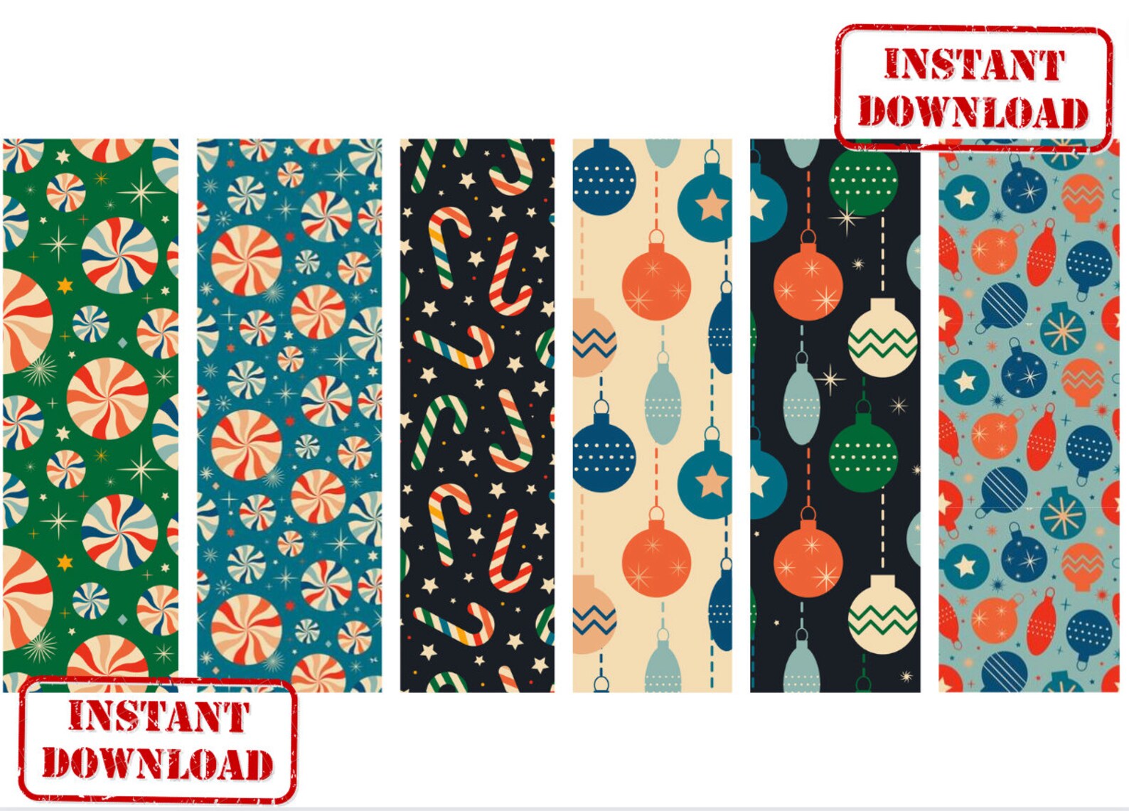 6 CHRISTMAS Printable Bookmarks Printable Bookmarks - Etsy