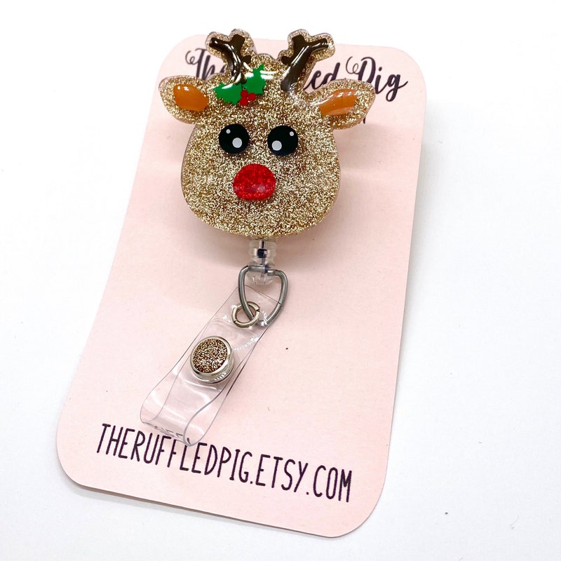 Reindeer Badge - Etsy