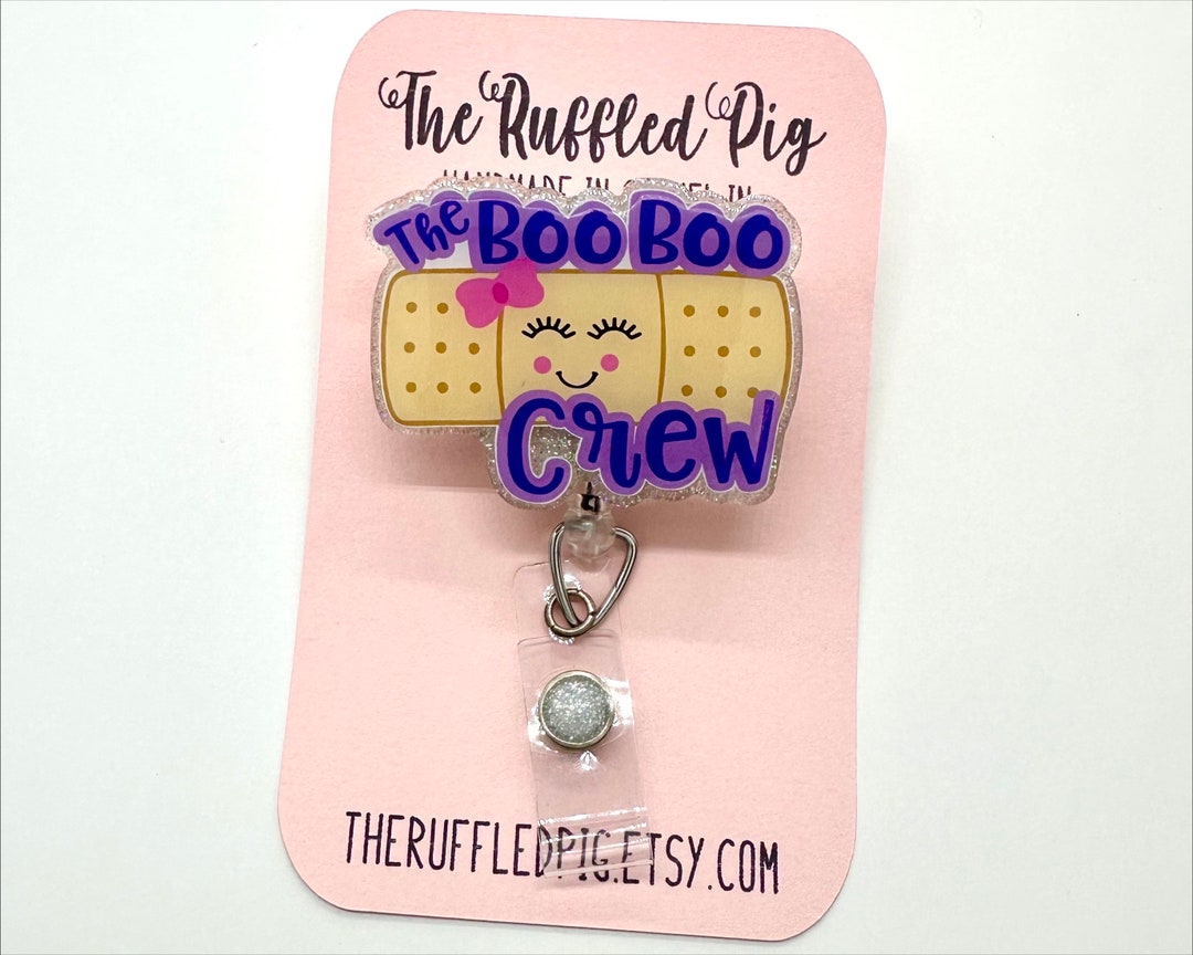 Boo Boo Crew Badge Holder Cute Bandaid Badge Reel for Pediatric Nurses ...