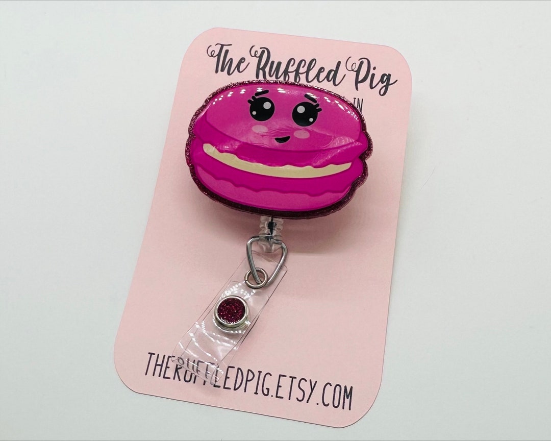 Macaroon Retractable Badge Reel, RN ID Holder, Glitter Nurse Key Card ...