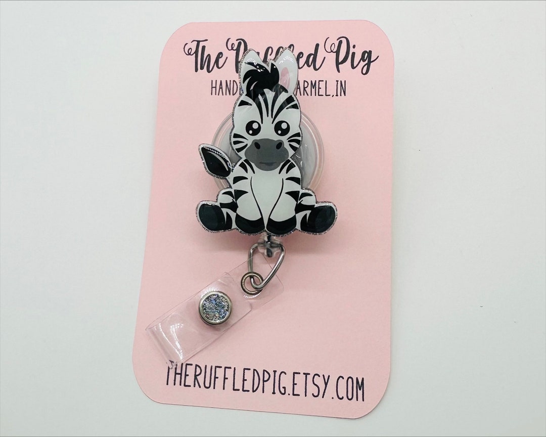 Safari Animal Badge Pull, Pediatric Badge Reel Cute Zebra Gifts, Secret ...
