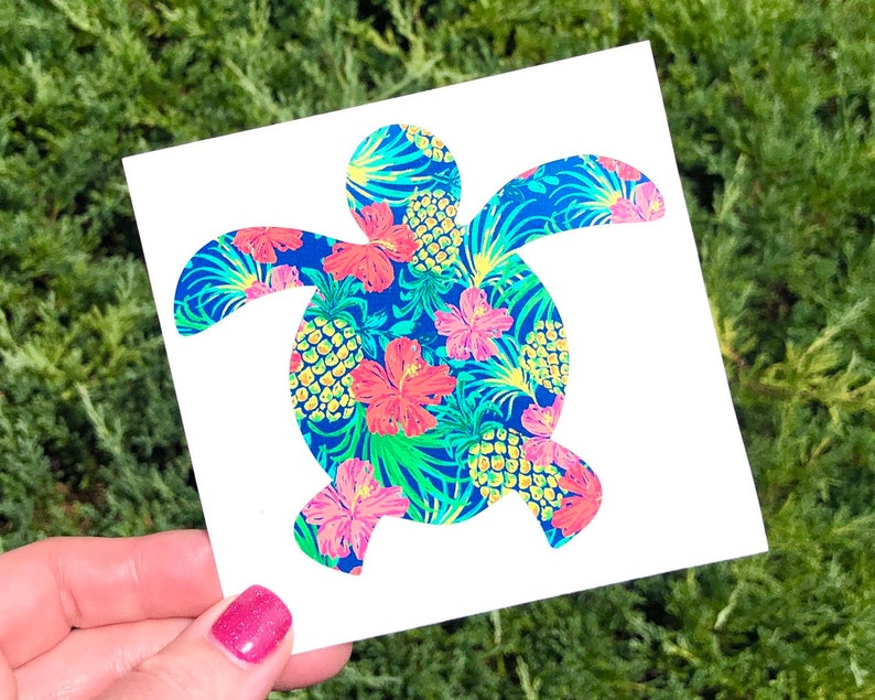 Sea Turtle Decal Tropical Turtle Sticker Beach Save the | Etsy