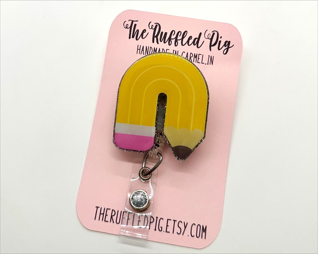 School Principal Badge Reel Retractable Cute Pencil Badge Holder for ...