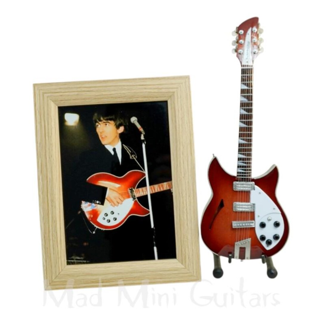Miniature Guitar GEORGE HARRISON With Stand + Photo + Frame 5X7 - Etsy