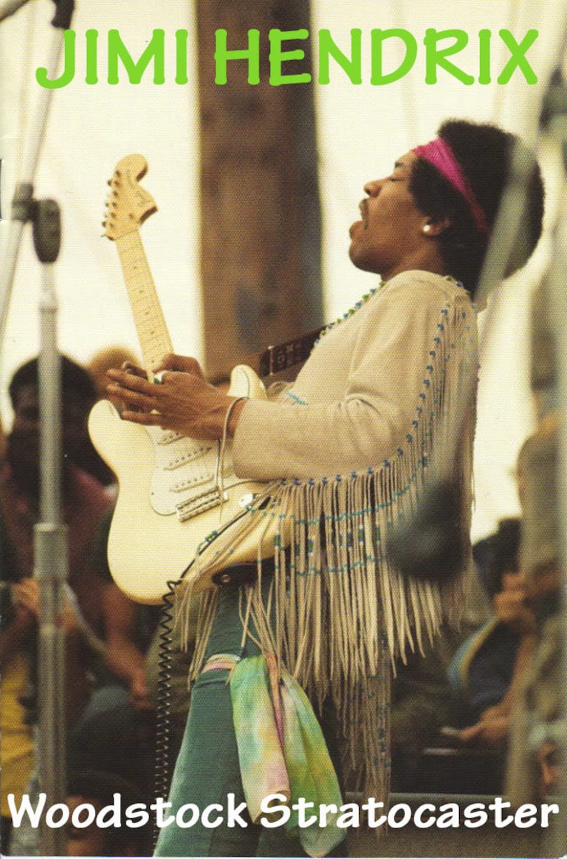 JIMI HENDRIX Miniature Guitar | Stand Included | Creamy Woodstock 1969 ...