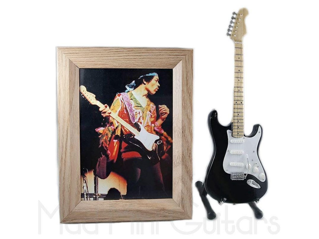 Miniature Guitar JIMI HENDRIX With Stand + Photo + Frame 5X7 Black ...