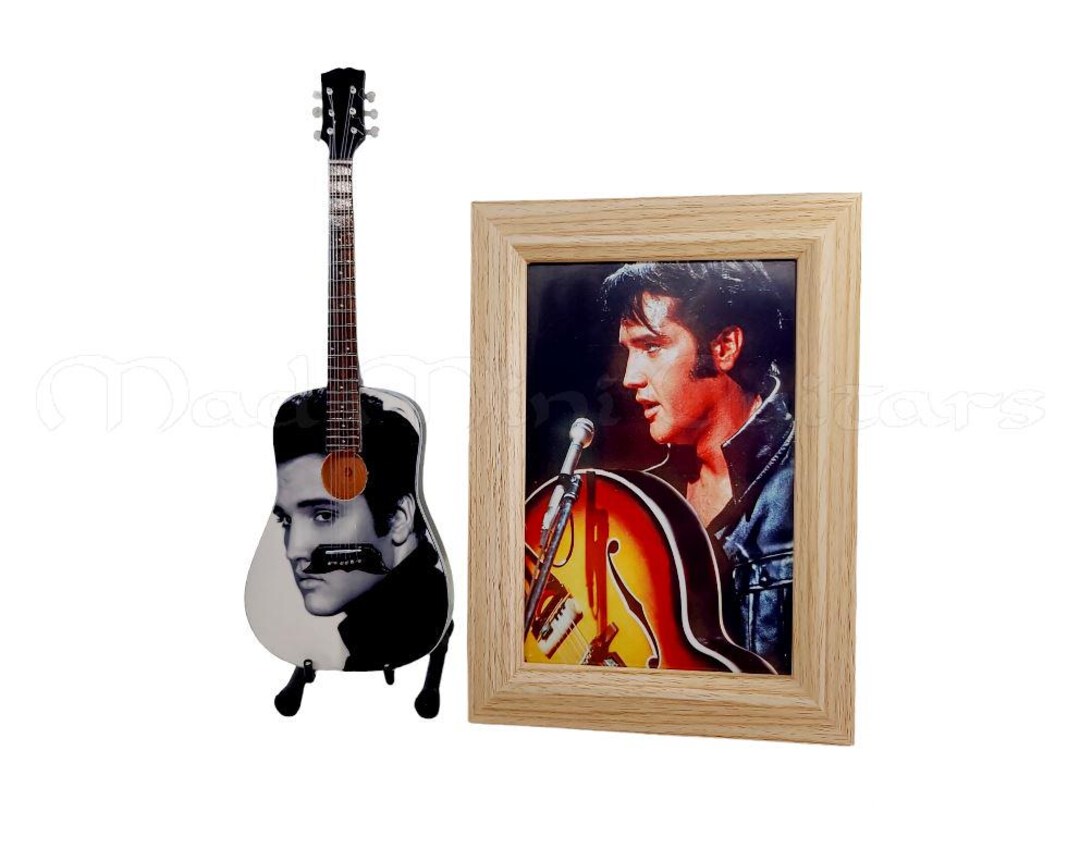 ELVIS PRESLEY Miniature Guitar | 5X7 Photo Frame | Stand Included ...