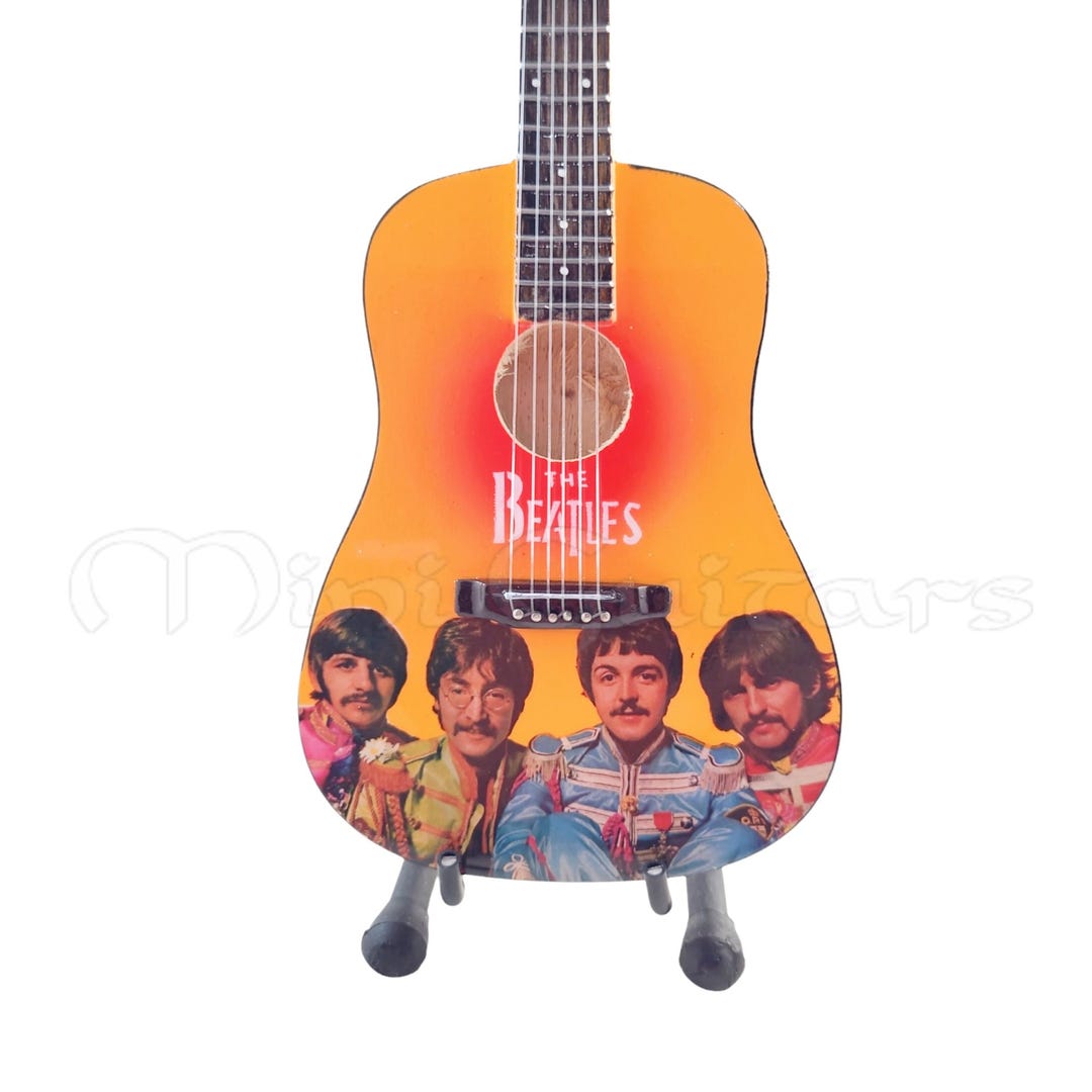 THE BEATLES Miniature Guitar | Stand Included | Rock N Roll Collectable ...