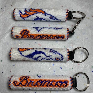 Broncos Hand Beaded Keychain - Etsy
