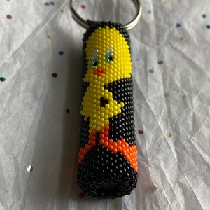 Tweety Bird Hand Beaded Keychain. Specialty Designer Hand Beaded Tweety ...
