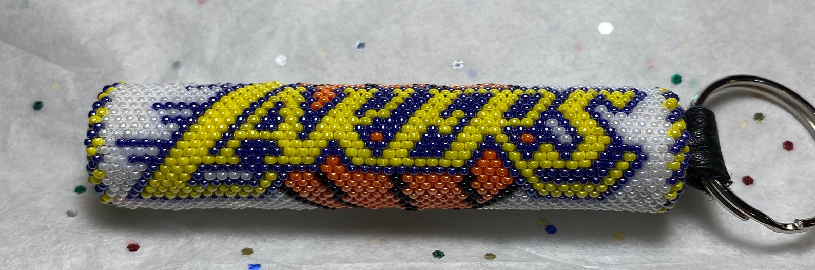 Specialty Hand Beaded LA Lakers Keychain. Handmade Lakers - Etsy