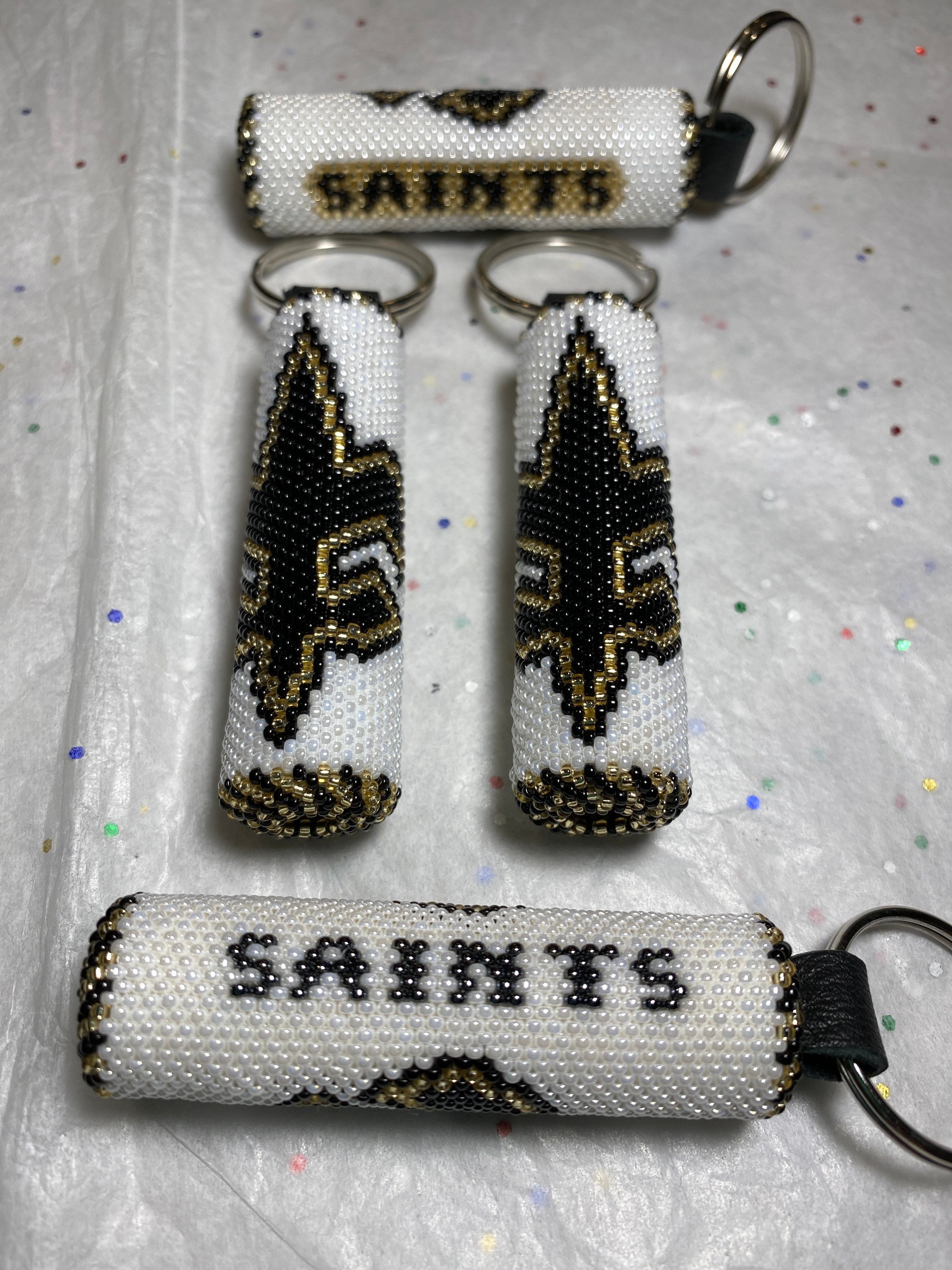 New Orleans Saints Hand Beaded Keychain. NFL New Orleans - Etsy