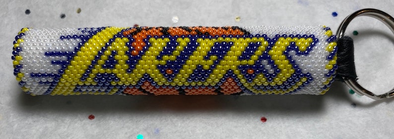 Specialty Hand Beaded LA Lakers Keychain. Handmade Lakers - Etsy