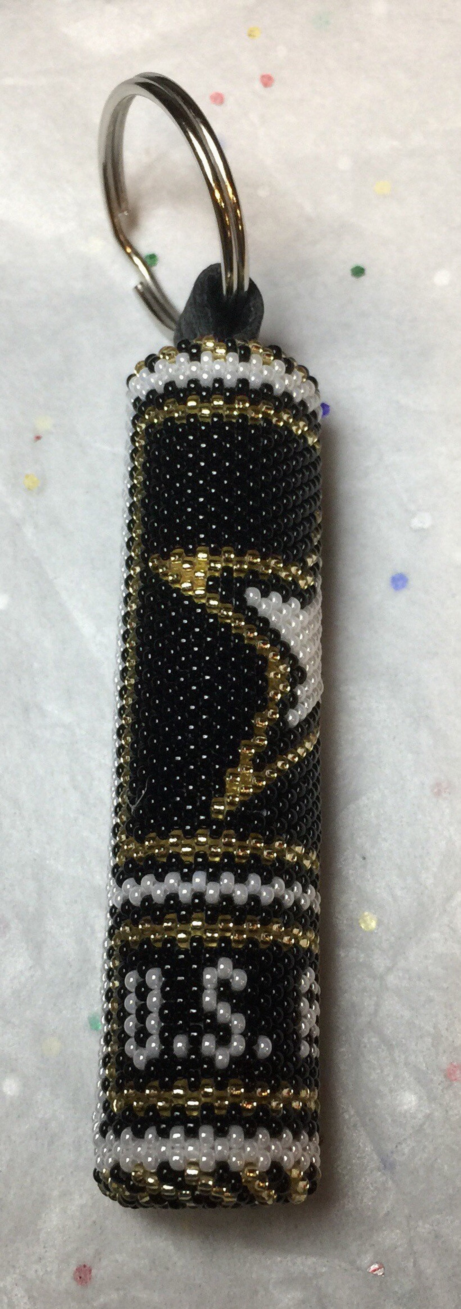 US ARMY Hand Beaded Keychain. Key Chain Homemade Seed Bead - Etsy