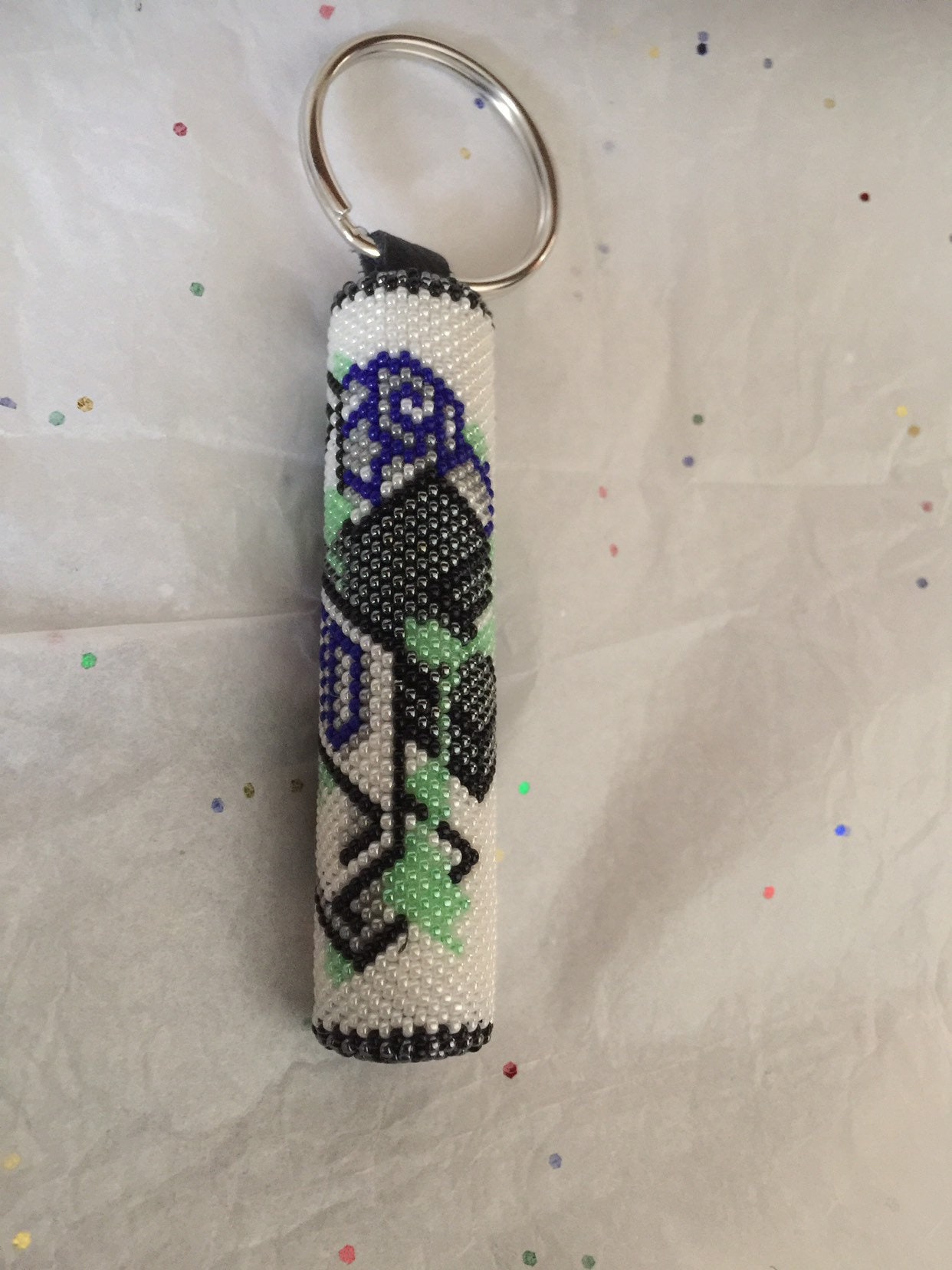 Hand Beaded Keychain Dad With Cross Dad Key Fob Dad - Etsy