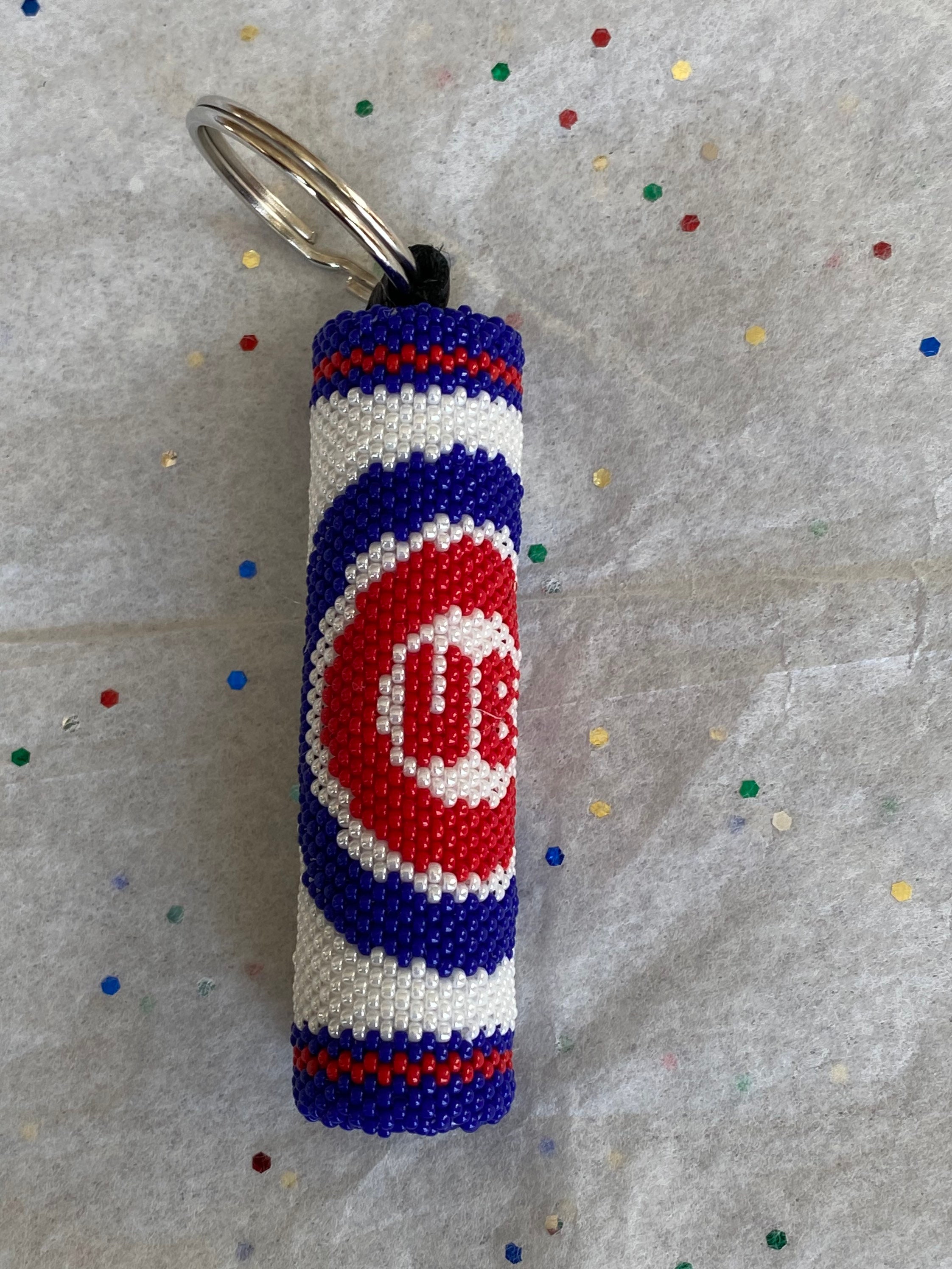Specialty designer hand beaded Chicago Cubs baseball keychain - Etsy.de