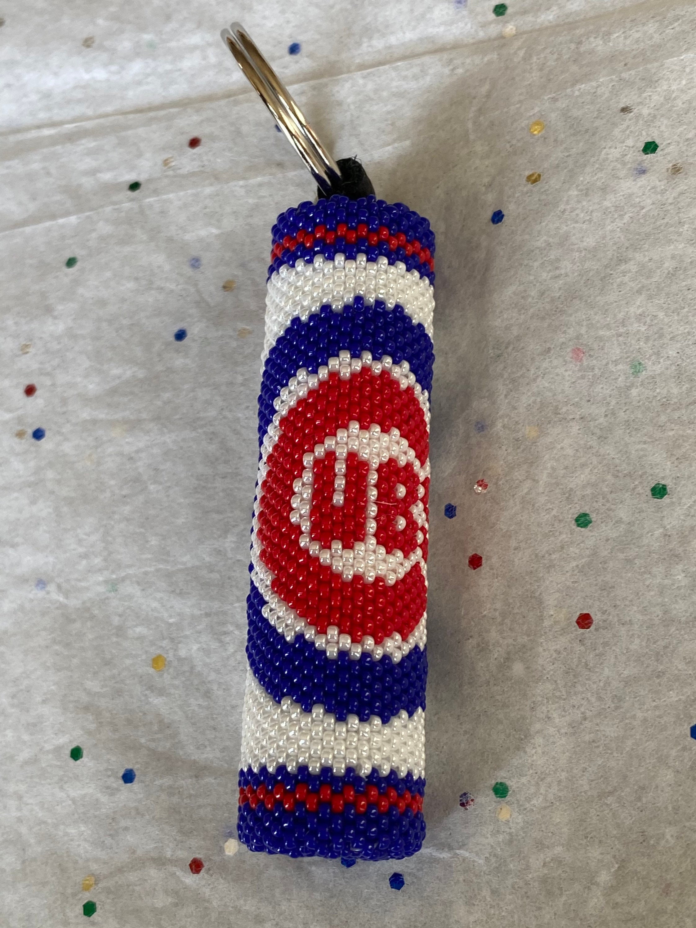 Specialty designer hand beaded Chicago Cubs baseball keychain - Etsy.de