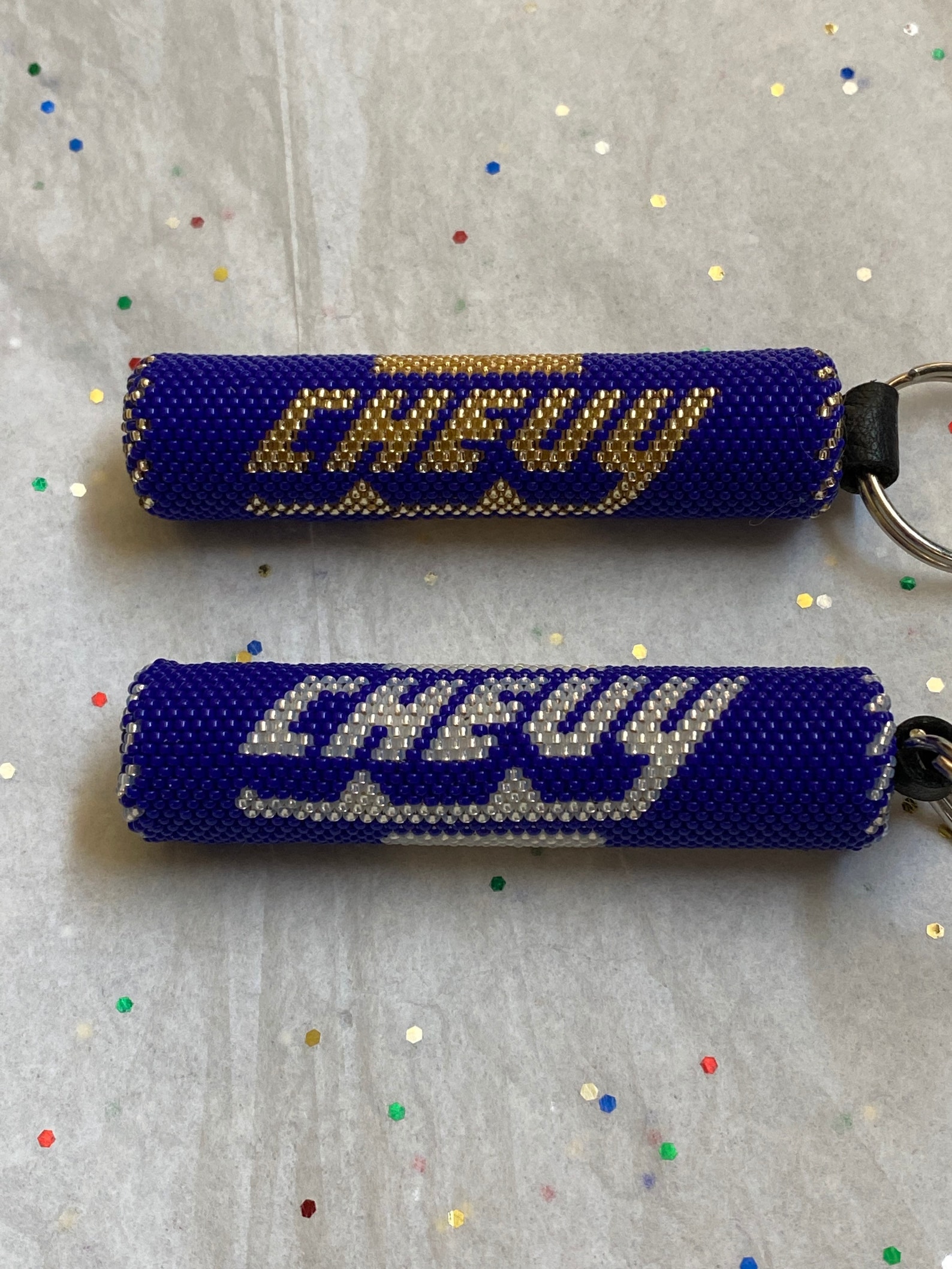 Specialty Designer Hand Beaded Chevy Keychain, Handmade Chevy Keychain ...