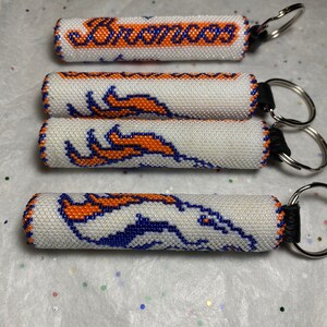 Broncos Hand Beaded Keychain - Etsy