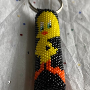 Tweety Bird Hand Beaded Keychain. Specialty Designer Hand Beaded Tweety ...