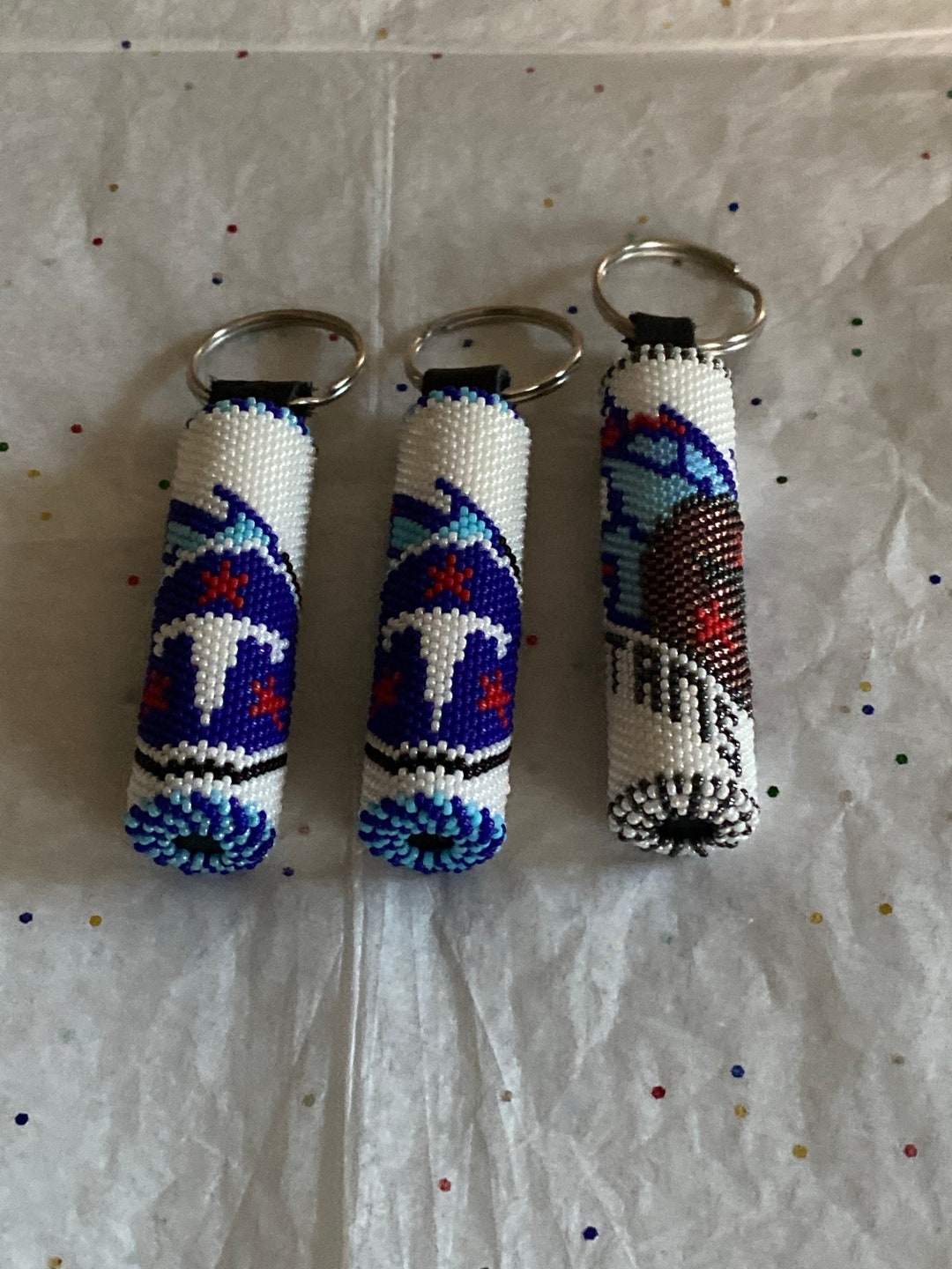 Tennessee Titans Hands Beaded Keychain. Nfl Titans Handmade Keychain ...