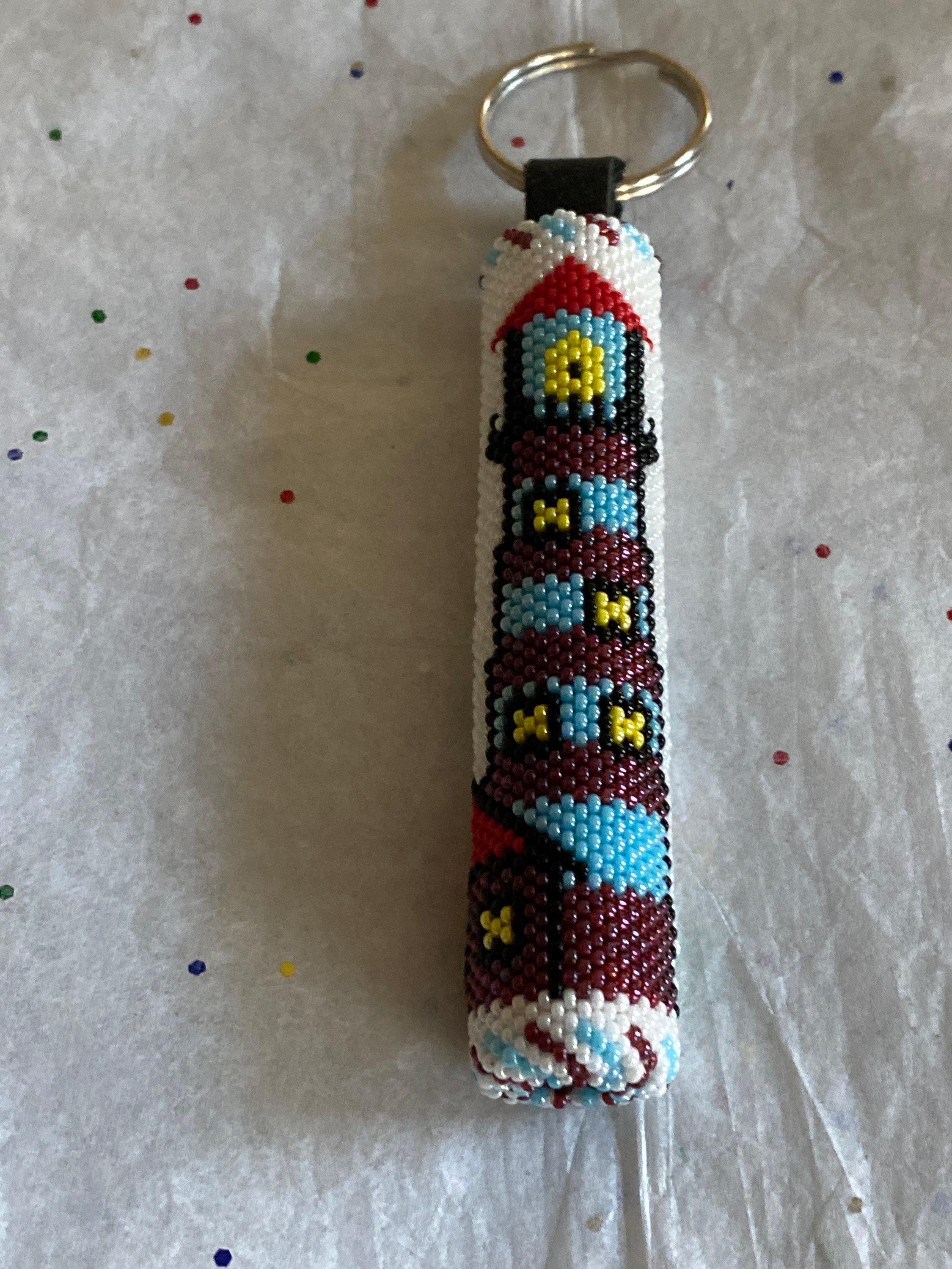 Unique Handmade Seed Bead Lighthouse Keychain. Bright - Etsy