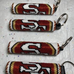 San Francisco 49ers Keychain Hand Beaded - Etsy