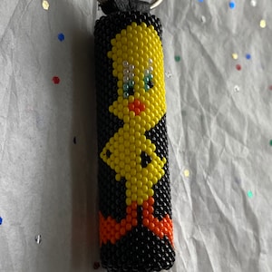 Tweety Bird Hand Beaded Keychain. Specialty Designer Hand Beaded Tweety ...