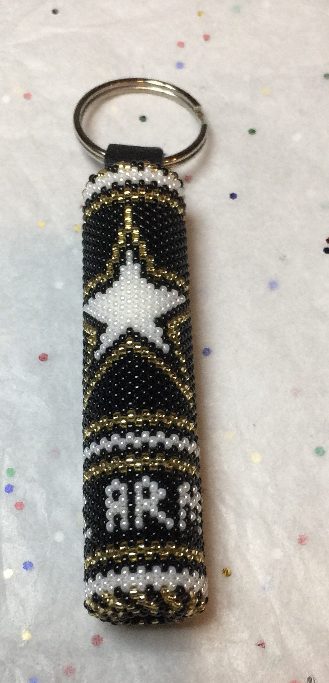 US ARMY Hand Beaded Keychain. Key Chain Homemade Seed Bead Keychain ...