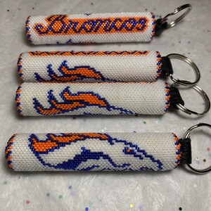 Broncos Hand Beaded Keychain - Etsy