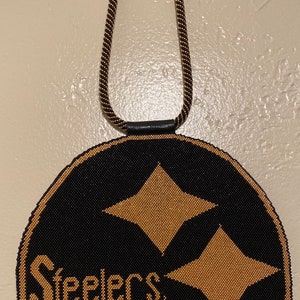 Hand Beaded 8” Steelers Medallion. Steelers and Logo Are Beaded With ...
