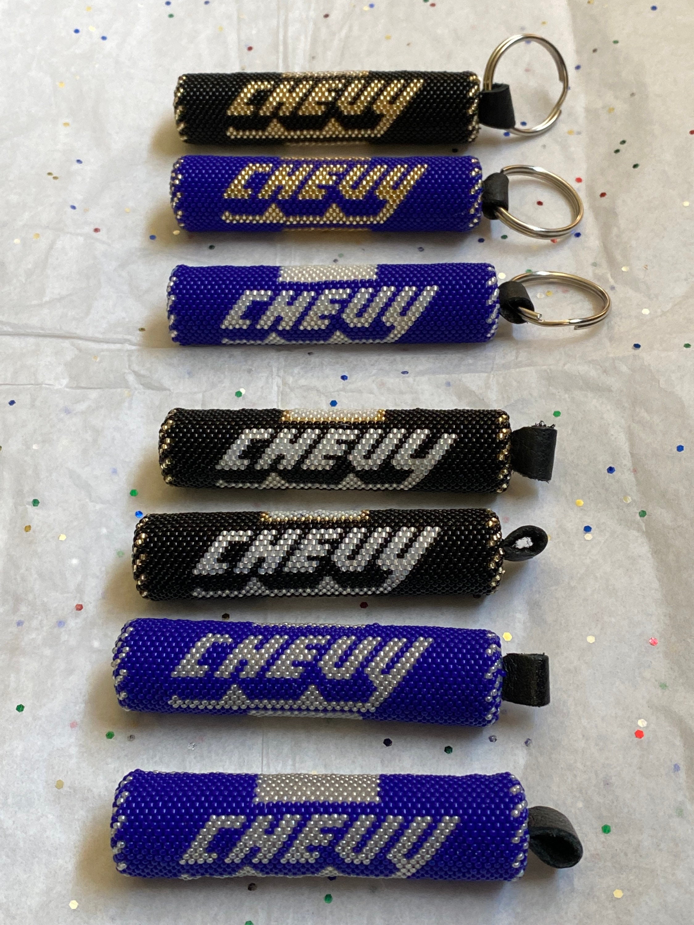 Specialty Designer Hand Beaded Chevy Keychain, Handmade Chevy Keychain ...