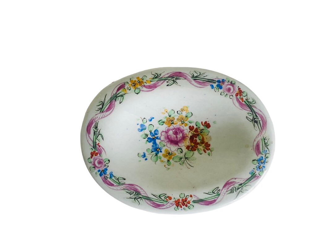 Mottahedeh Design Floral Oval Porcelain Master Salt Dish - Etsy