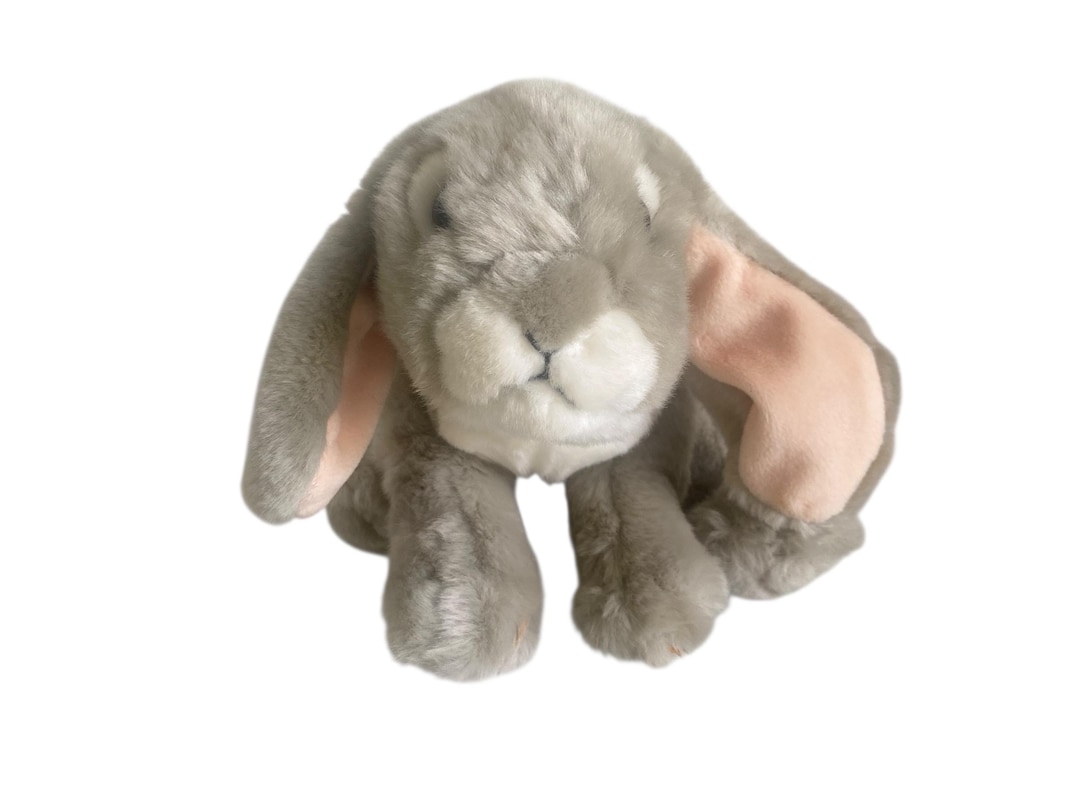 Animal Alley Gray Bunny Rabbit Plush Toy Floppy Ear Weighted Toys R Us ...