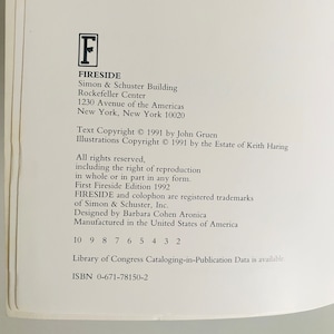 Keith Haring by John Gruen the Authorized Biography First Fireside ...