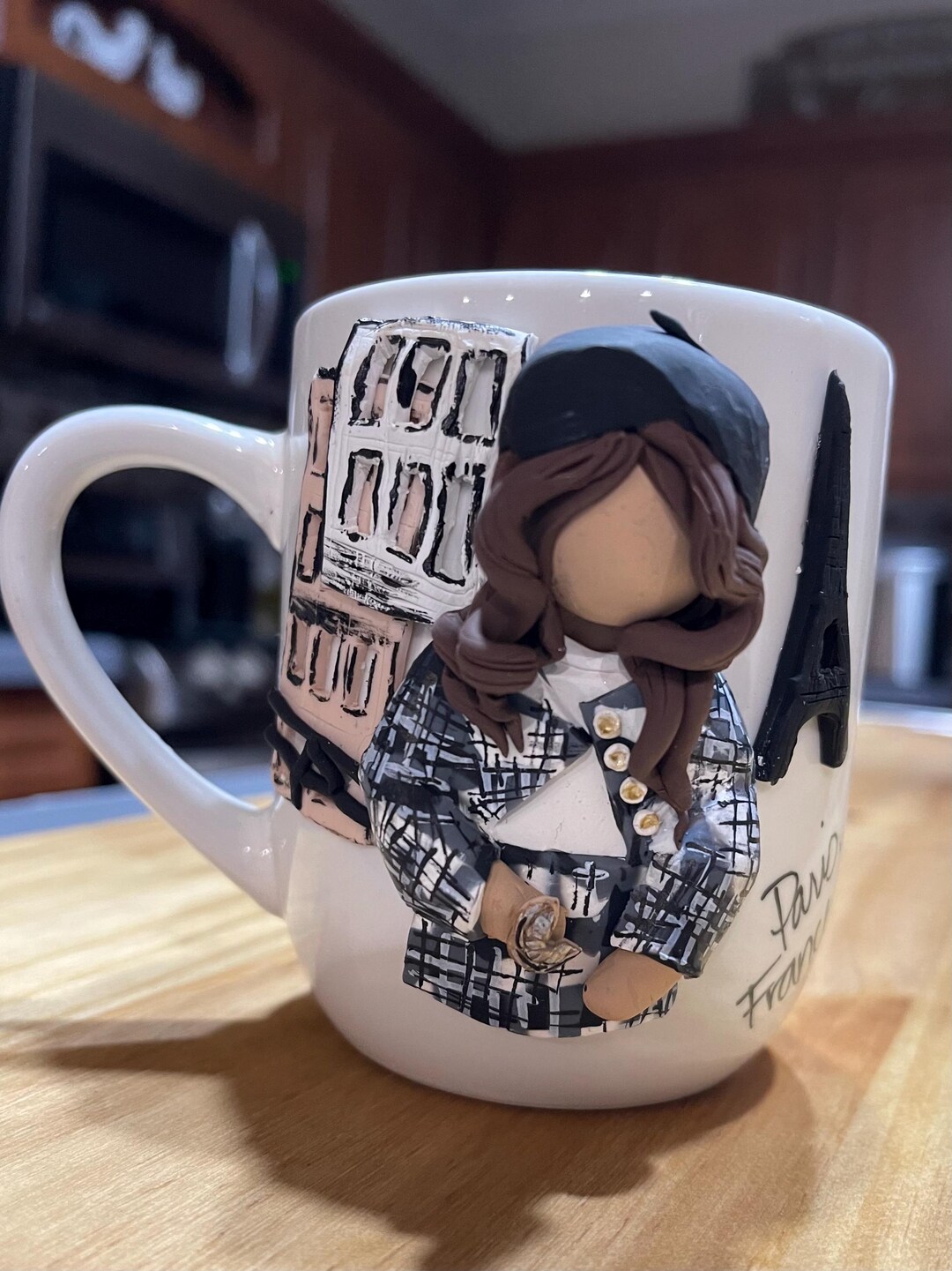 Polymer Clay 3D Figure, Look a Like look Like Me Faceless Doll on a ...